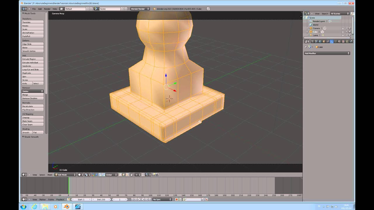 Absolute Beginners Blender 2.63 #9 Tutorial