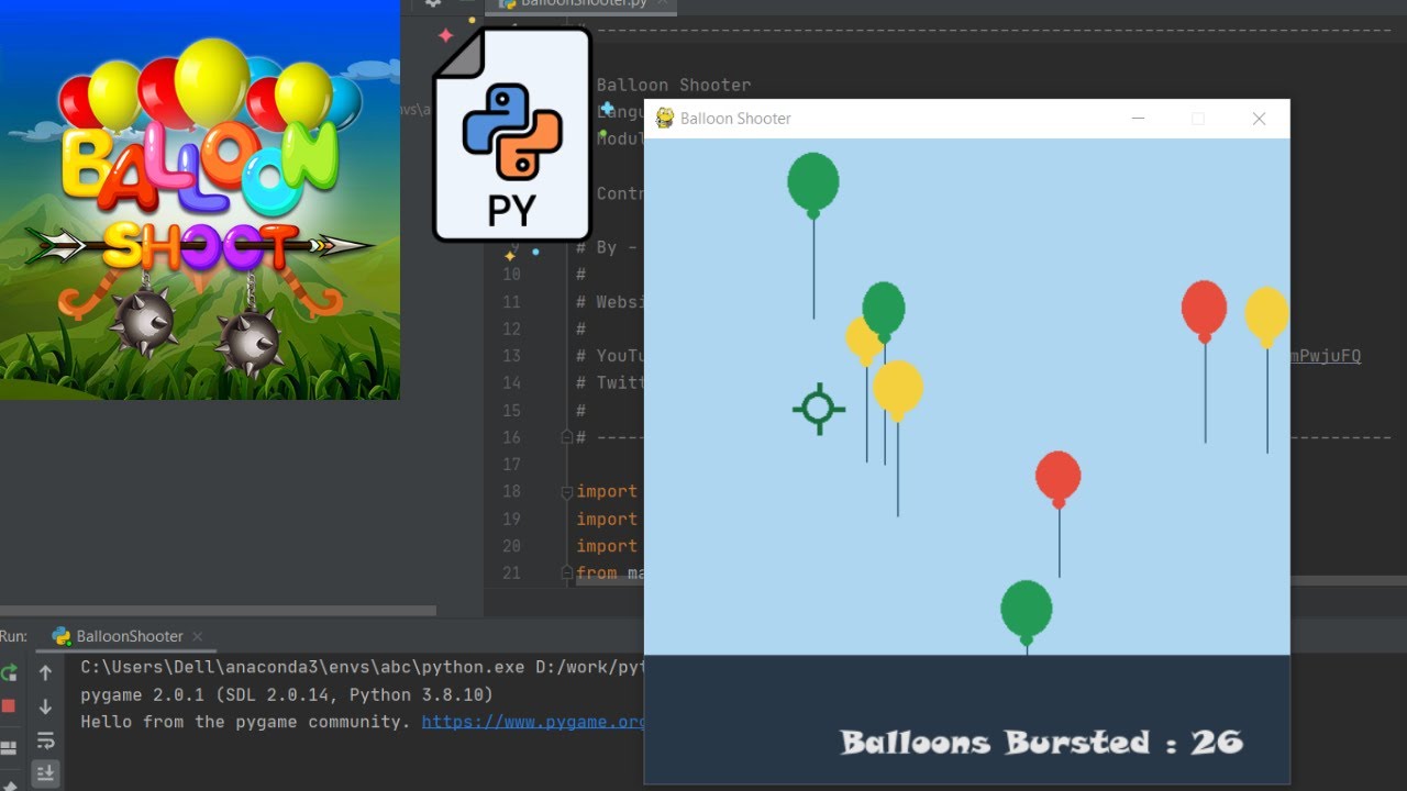 Balloon Shooter Game using Python PyGame | Beyond Coding |