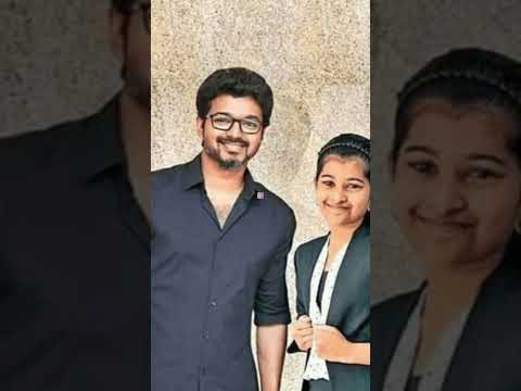 thalapathy Vijay wife and cute daughter Divya saasha #shorts