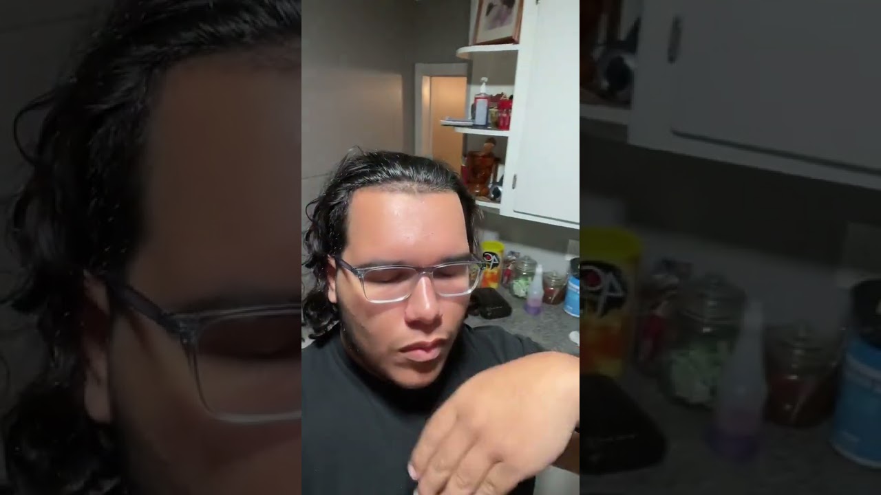 guy fans his face, while *perfectly* imitating the spongebob stinky sound effect