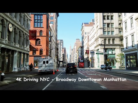 NYC - Driving on Broadway in Downtown Manhattan (August 2020) [4K]
