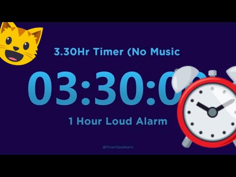 3 Hour 30 minute π΄ Timer Countdown (No Music) + 1 Hour Loud Alarm