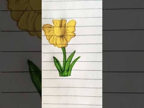 #howtodraw flower with easy steps ๐#drawingtutorial #art #shorts #tips#technique #ytshorts #painting