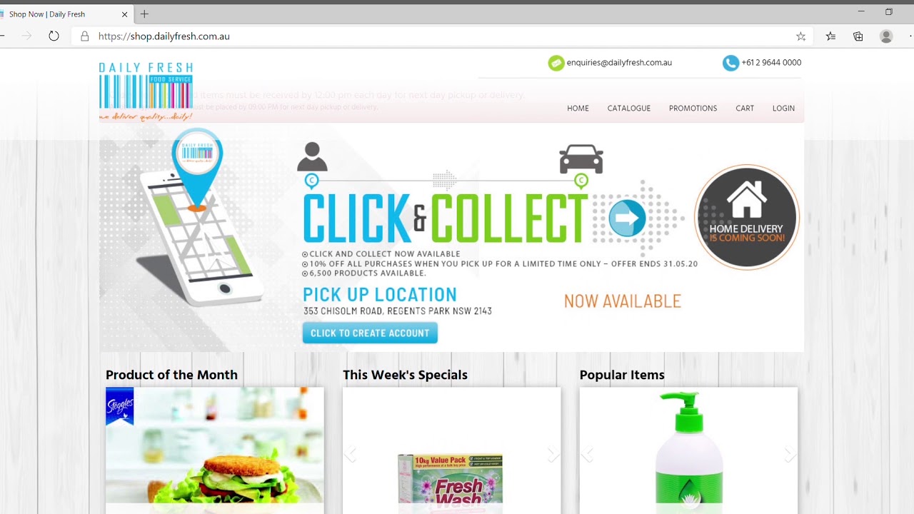 Daily Fresh B2C Website - Powered by Adept ERP