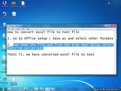 417 How to convert excel file to text file