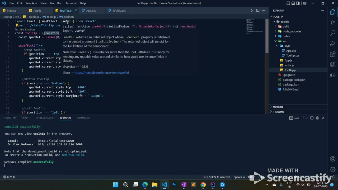 React ToolTips Tutorial - Create Custom Tooltip Component with React and CSS