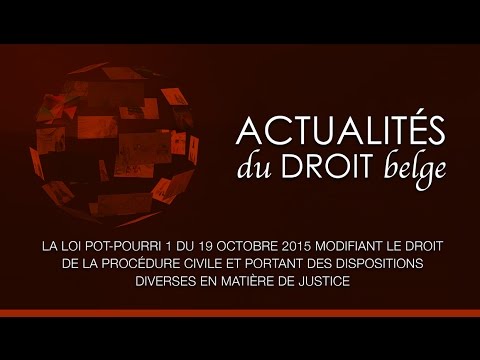 La loi pot-pourri 1 du 19 octobre 2015 modifiant le droit de la procédure civile