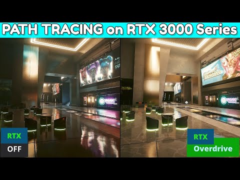 Path Tracing on RTX 3000 series - PathTracing (Overdrive) vs Raster Psycho Settings CyberPunk 2077