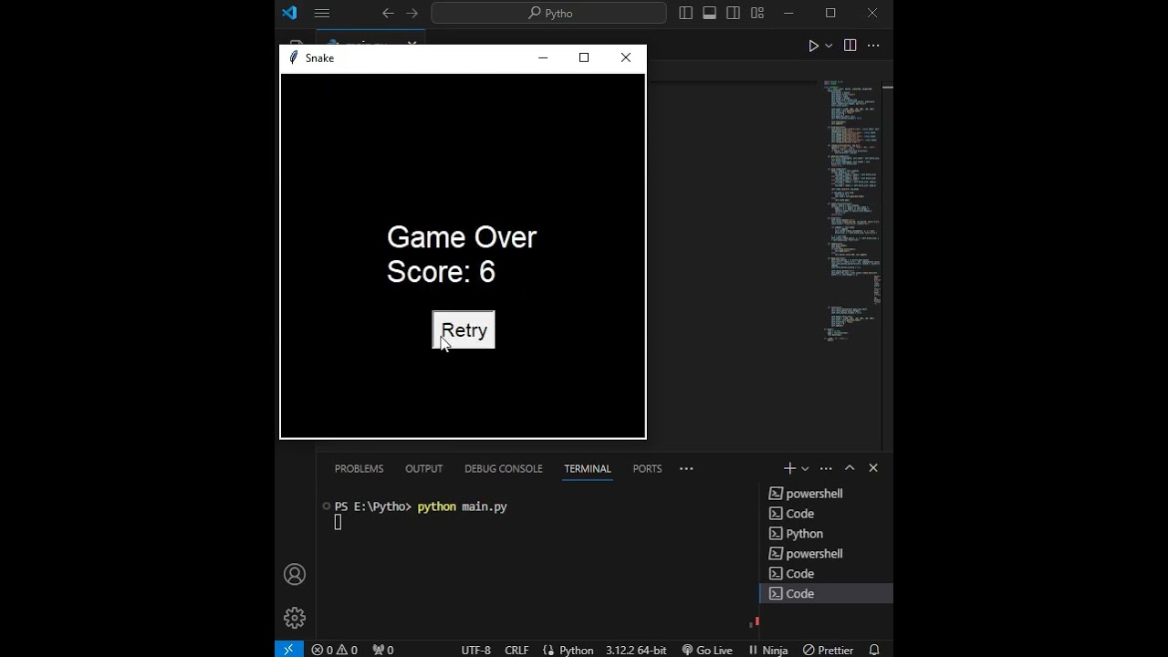 Snake Game using Python #coding #gaming