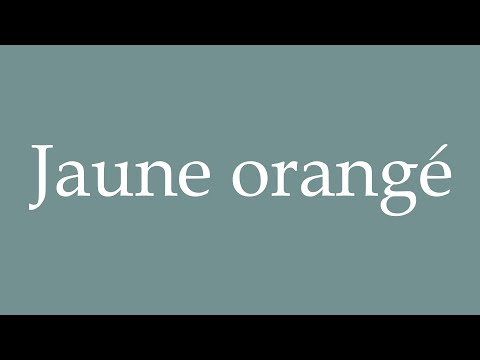 How to Pronounce ''Jaune orangé'' Correctly in French