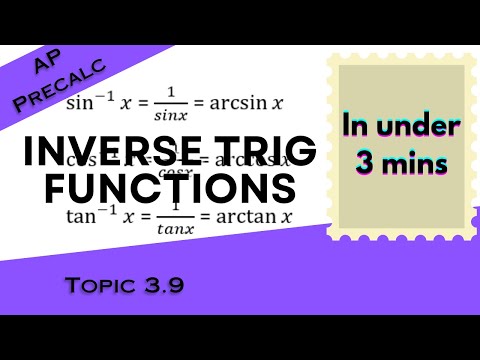 Inverse Trig Functions in Under 3 mins (AP Precalculus Unit 3 Topic 3.9)