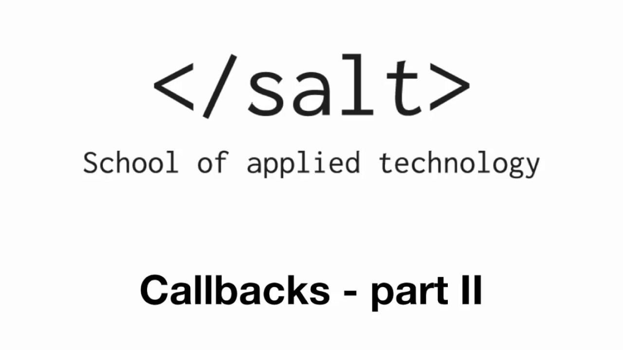 Understanding callbacks - part II