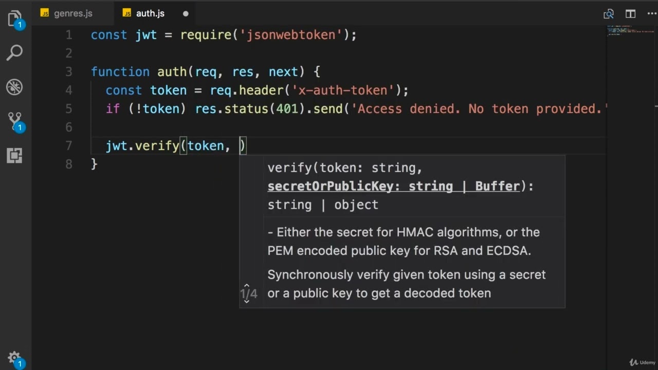 Node.js #127 - Authorization Middleware [By Mosh Hamedani]
