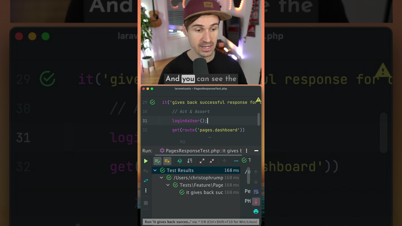 Login as a user while testing with Laravel & PEST #shorts #testing #pestphp #laravel