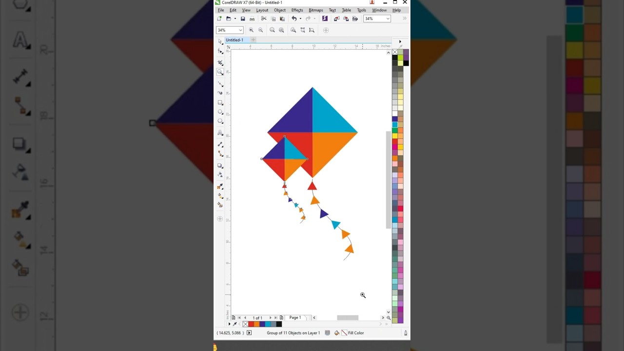 How to Create a Vector Kite Design in Corel Draw #logo #graphicdesgin #coreldraw