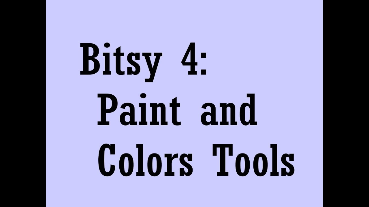 Bitsy 4: Paint and Colors Tools