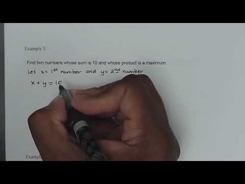 MATH 2103 Section 4.6 Optimization