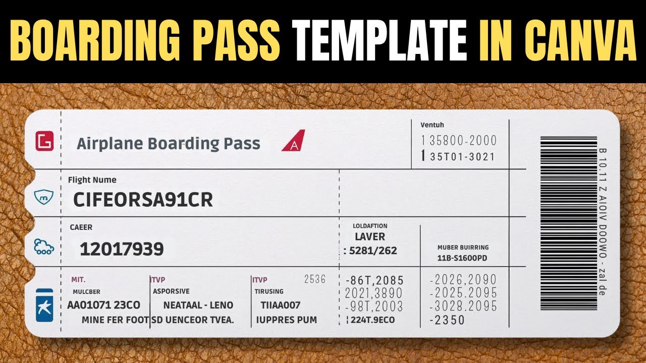How to make boarding pass template in Canva | Editable Ticket Tutorial