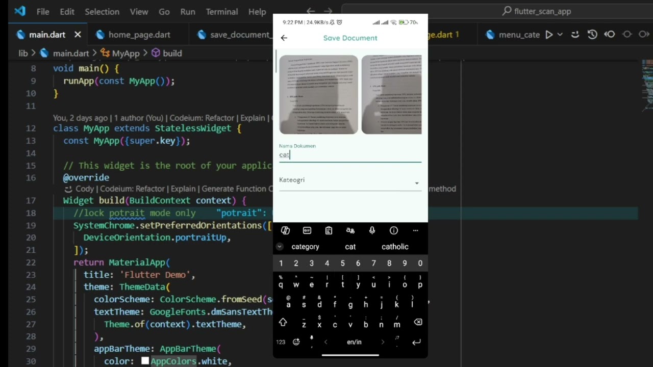 Flutter scanner app with Google mlkit document scanner