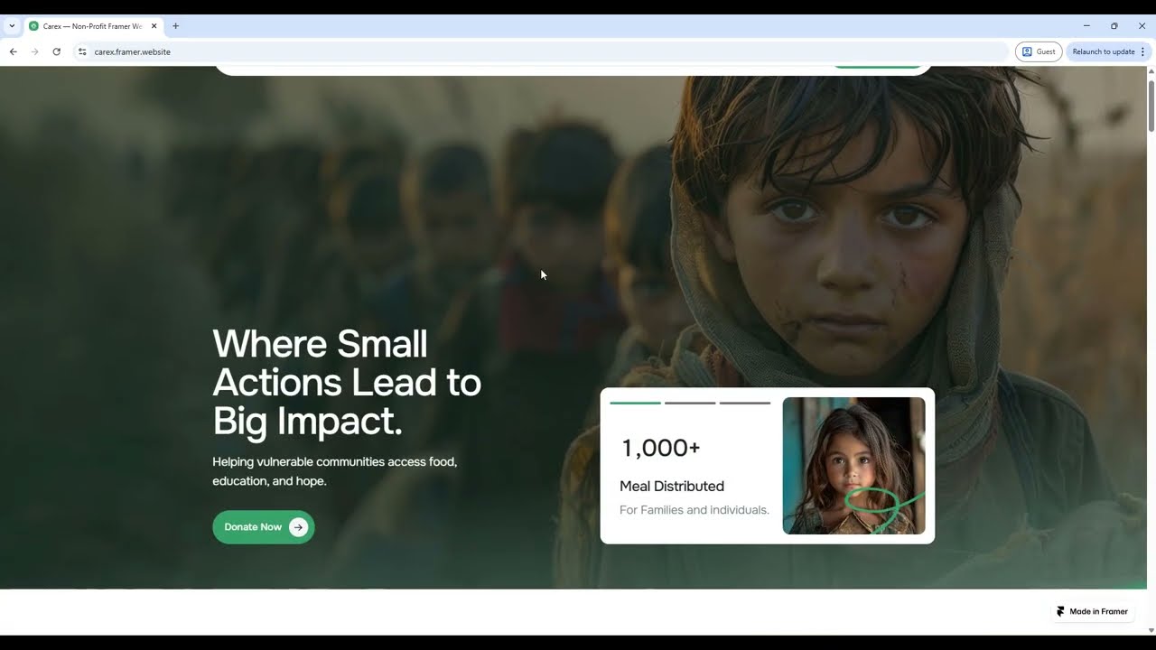 Carex — Non-Profit Framer Website Template Free