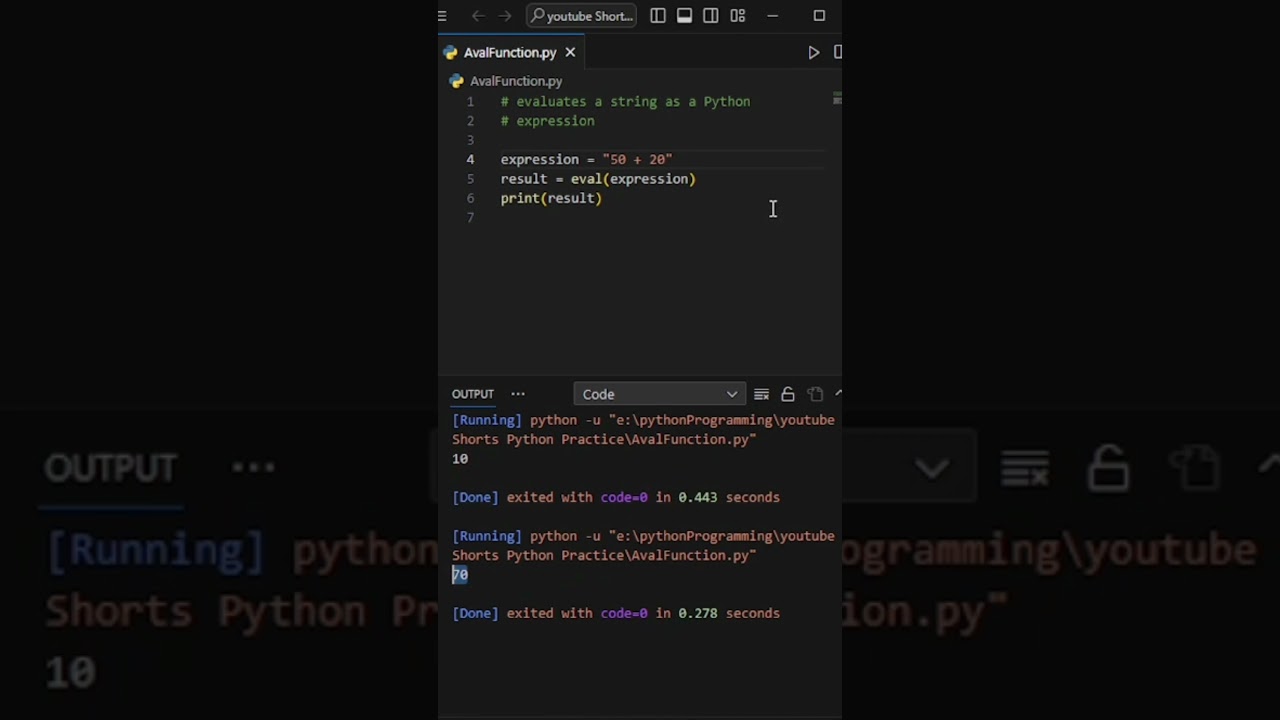 Using Python's eval() Function to Evaluate Mathematical Expressions #coding #programming #python