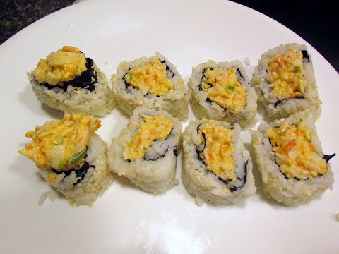 SIMPLE COOKING homemade KANI SALAD sushi ROLL recipe - easy crab and cream cheese roll
