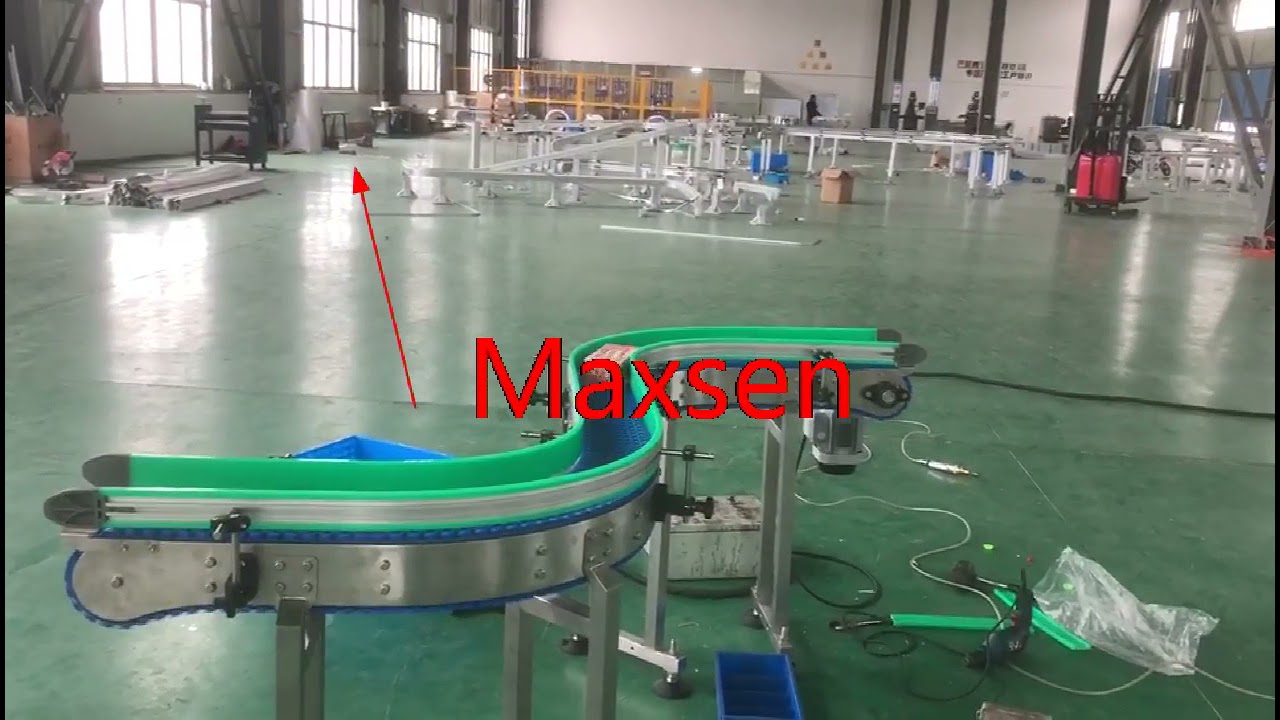 Maxsen S shape modular belt conveyor testing