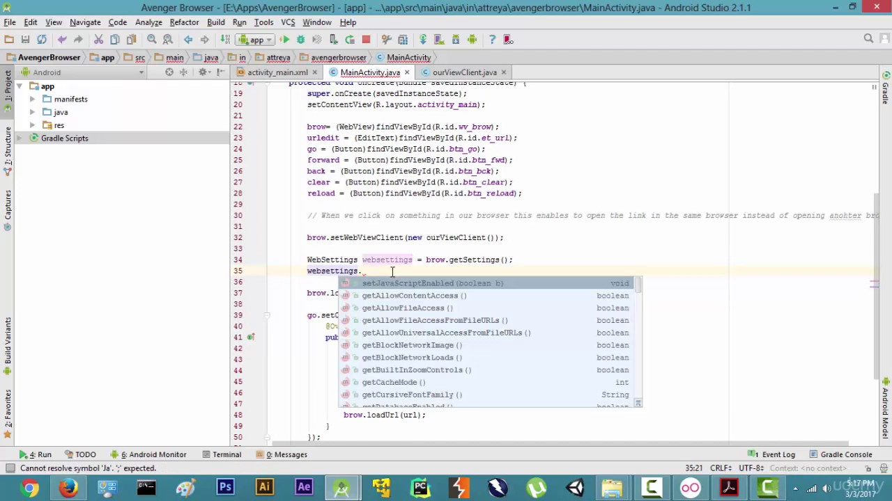 15   Enabling Javascript In Java - Making the web browser in Java Android app
