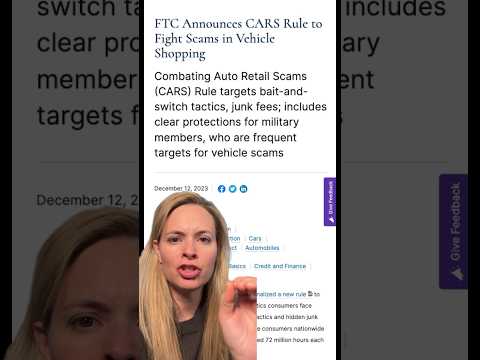 FTC CARS Rule Stops Scams!