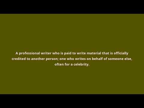 what is the meaning of ghostwriter