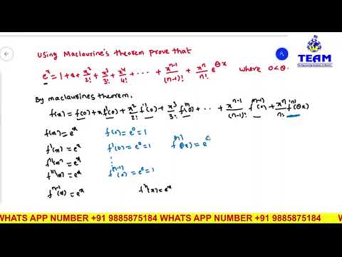 e^x expansion by using Meclaurine's Theorem