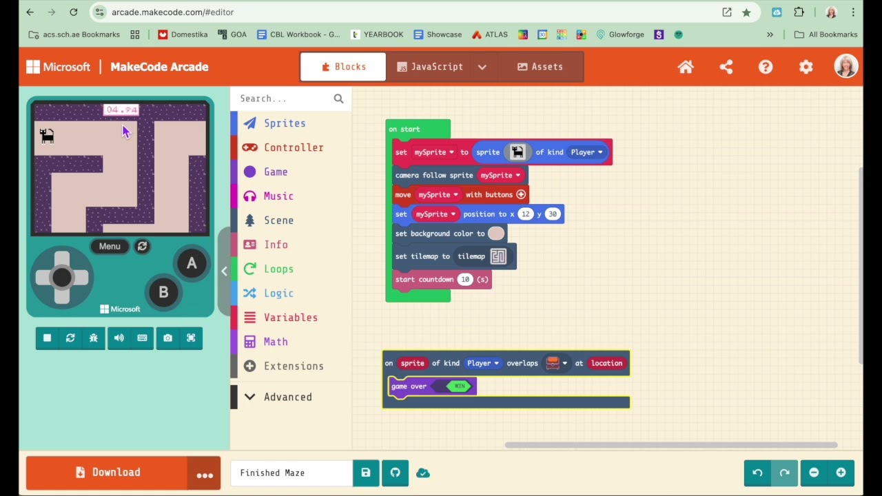 Makecode Arcade Timer