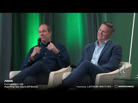 Tyler Epp and Jeff Moorad in conversation with Hope King at Axios BFD: Miami