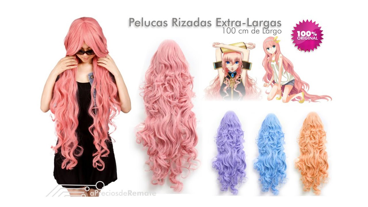 Peluca Rizada de 100cm en Kanekalon Cosplay  - aPreciosdeRemate