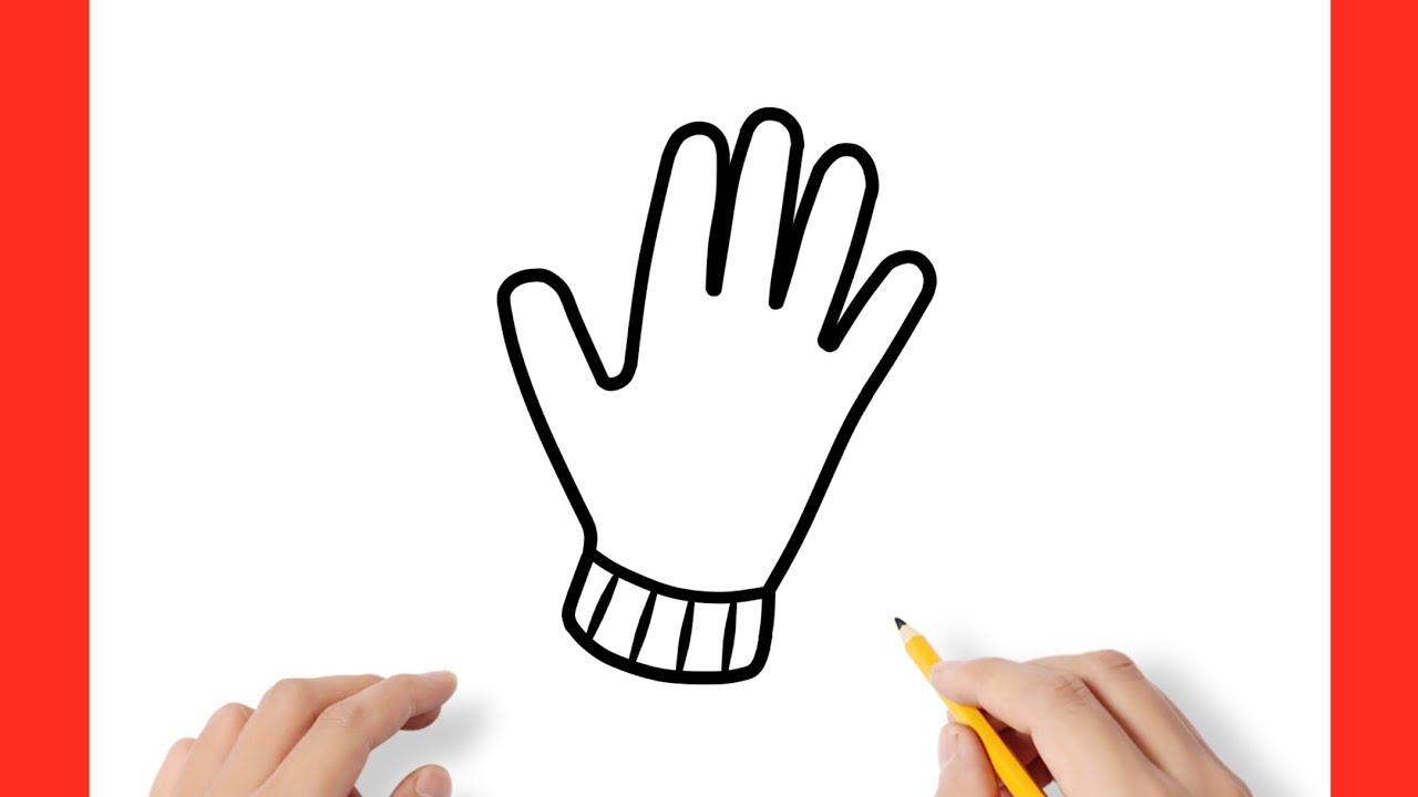 How to draw a GLOVE step by step / drawing gloves / drawing mitt easy