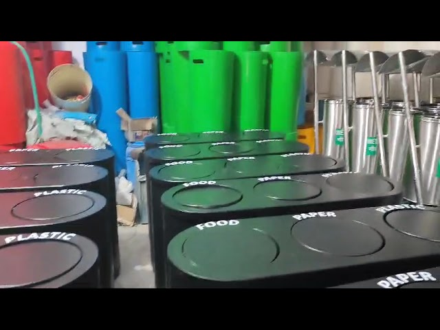 Stainless Steel Dustbin - 4 compartmet steel dustbin Manufacturer from ...