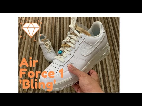 Nike Air Force 1 bling (women's white lace)