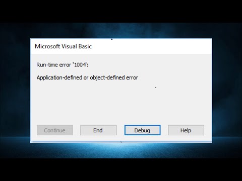 Excel VBA - Microsoft Visual Basic -Run Time Error 1004 -Application Defined or Object Defined Error