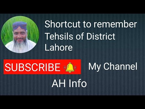 Tehsils of District Lahore