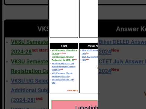 VKSU Ara Semester 1 Session 2024-28 Exam Form Date update #vksu #vksuara #vksunewstoday