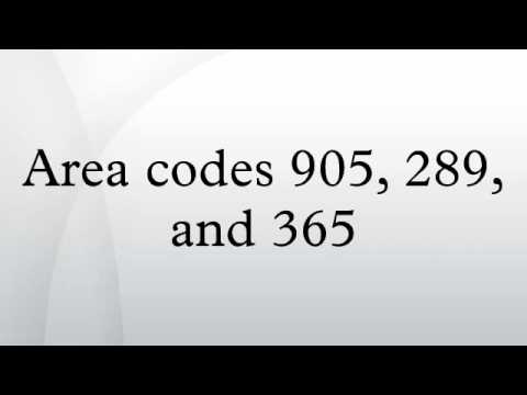 Area codes 905, 289, and 365