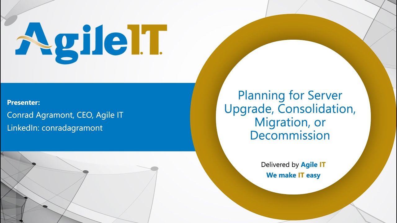 Planning for server upgrade, consolidation, migration, or decommission