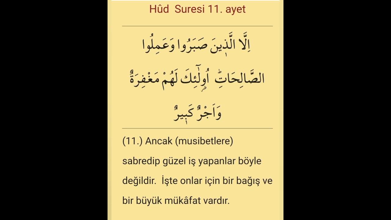 Hûd Suresi 11 11 Ayet