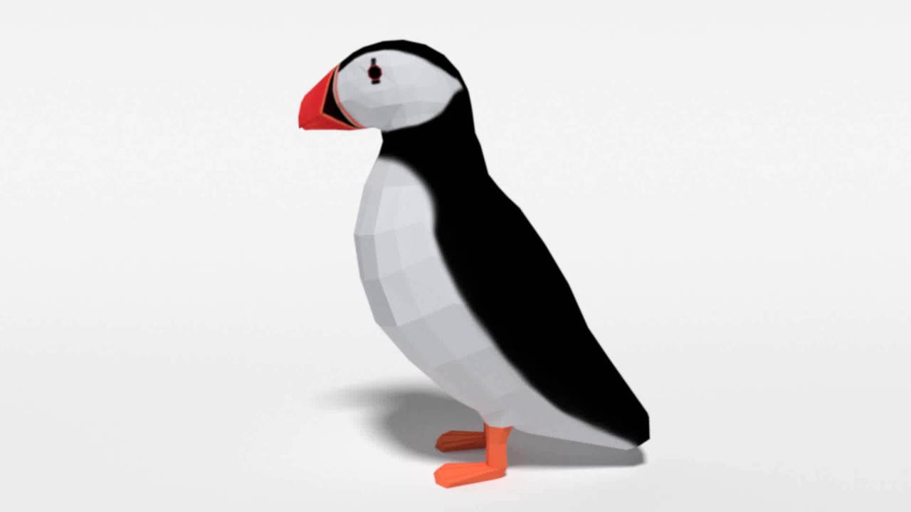 3D Model Low Poly Cartoon Puffin at 3DExport.com