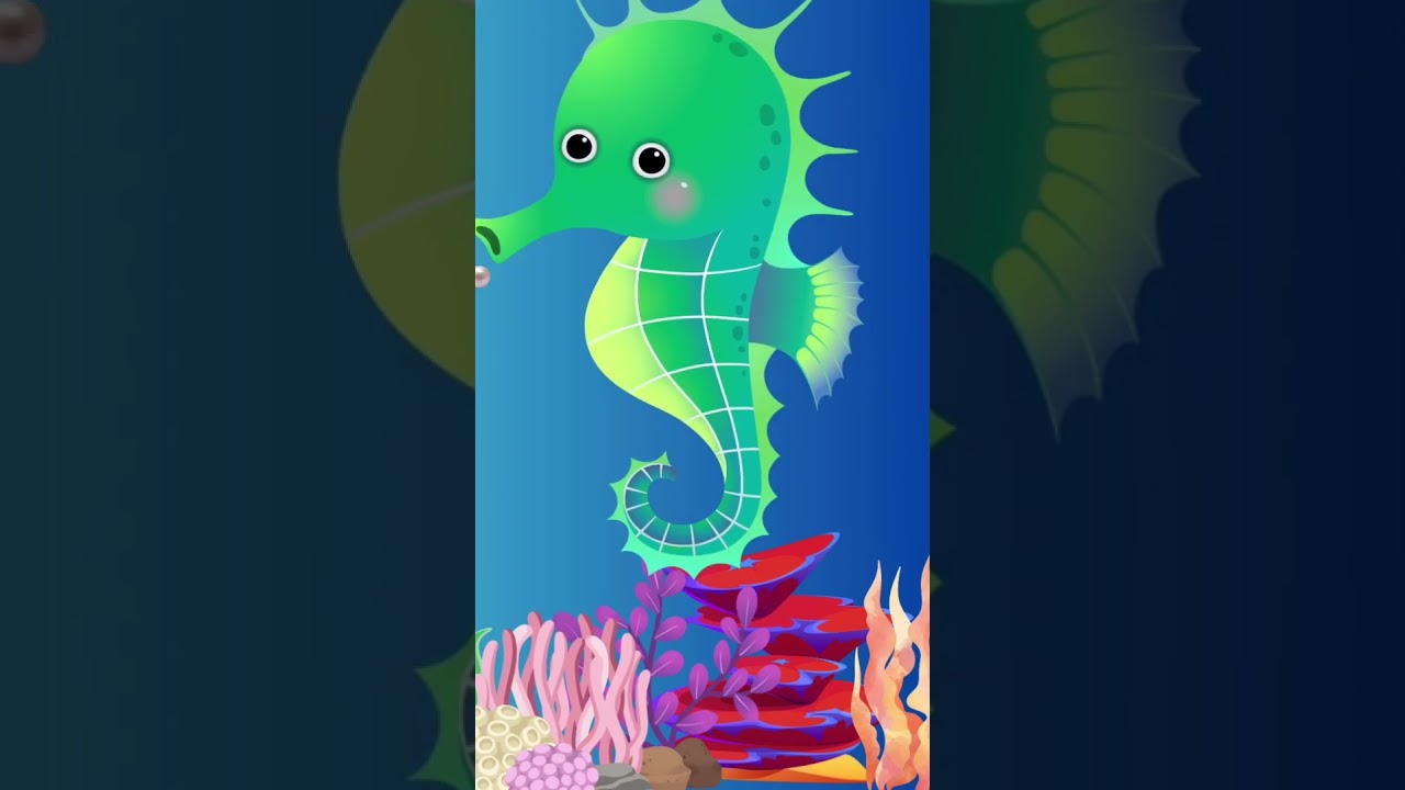 Green seahorse 🐠#fishlullaby #babysleep #animation