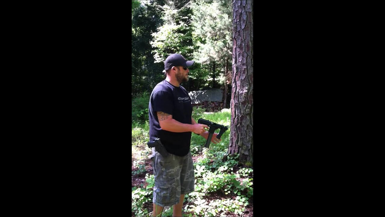 32 rounds out of postsample full auto tec-9 converted by Weapon Works LLC