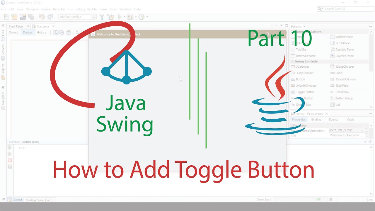Java Swing Project-Part 10 | How to Add Toggle Button in Java Swing | NetBeans | A.y. Siam |