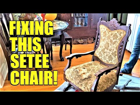 REPAIRING THIS ANTIQUE ROCKING CHAIR WE BOUGHT AT A GARAGE SALE! 😮😮