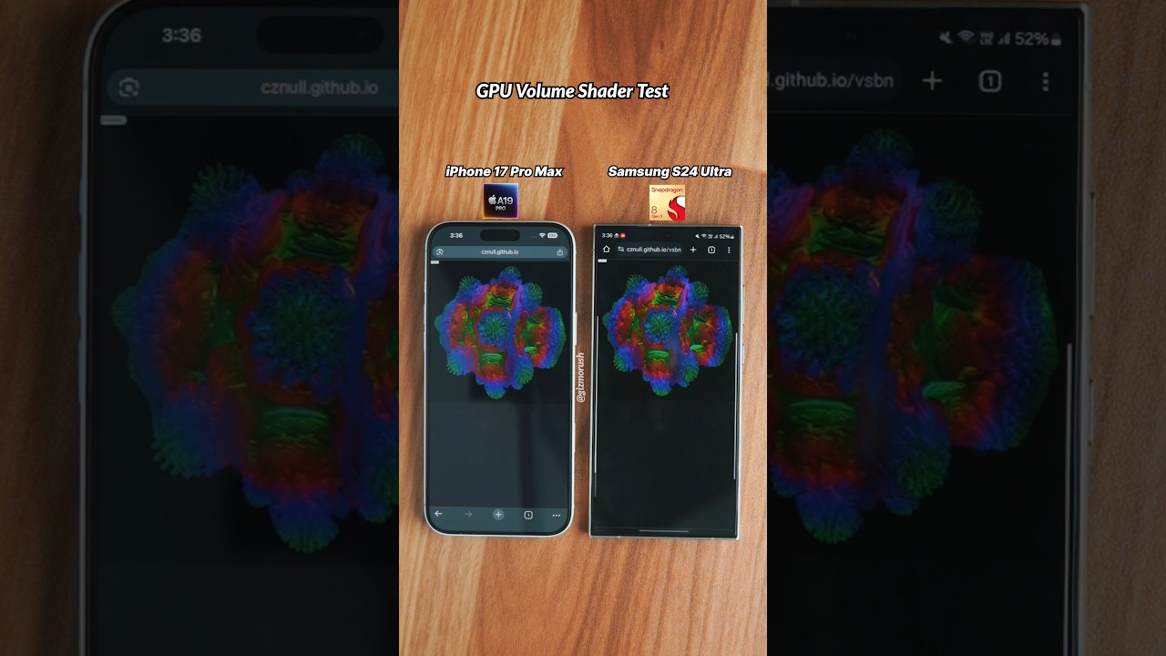 iPhone 17 Pro Max Vs Samsung Galaxy S24 Ultra Volume Shader BM Test