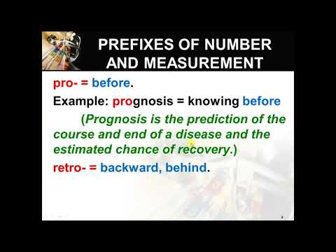 Medical Terminology- Examples of prefixes